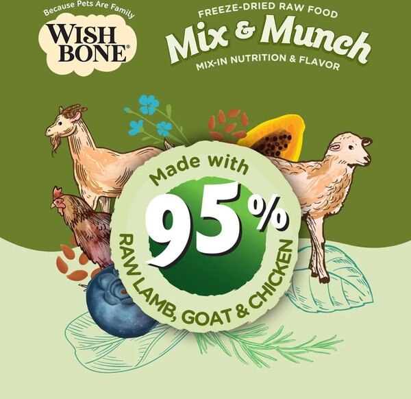 WISHBONE Mix & Munch Raw High-Protein Grain-Free Lamb, Goat & Chicken ...