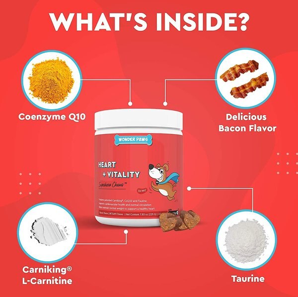 WONDER PAWS Cardio Support Soft Chews Supplement for Dogs, 90 count ...