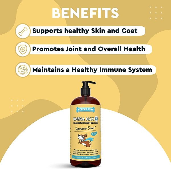 WONDER PAWS Fish Oil Skin, Joint, Immune & Heart Health Liquid ...
