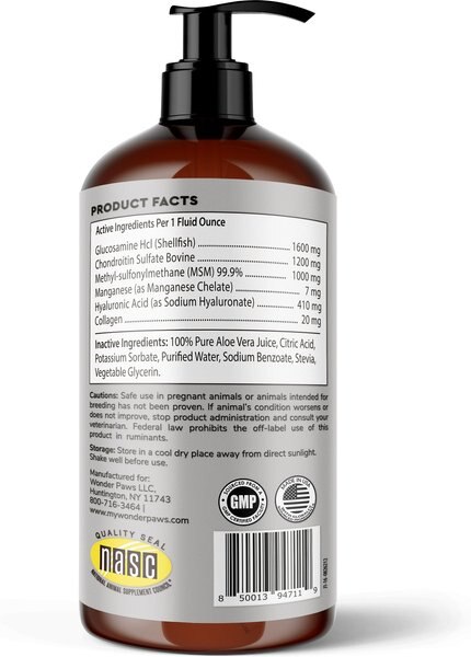 WONDER PAWS Glucosamine Liquid Joint Supplement for Dogs, 16-fl oz ...