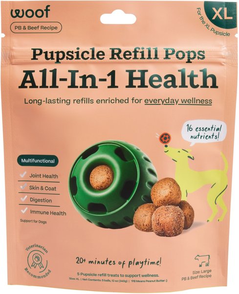 WOOF Pupsicle Pops Refills All-in-1 Health Beef Grain-Free Lickable Dog ...