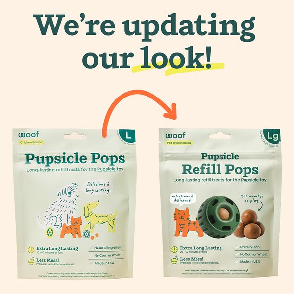 WOOF Pupsicle Pops Refills Beef Grain-Free Lickable Dog Treats, Large ...