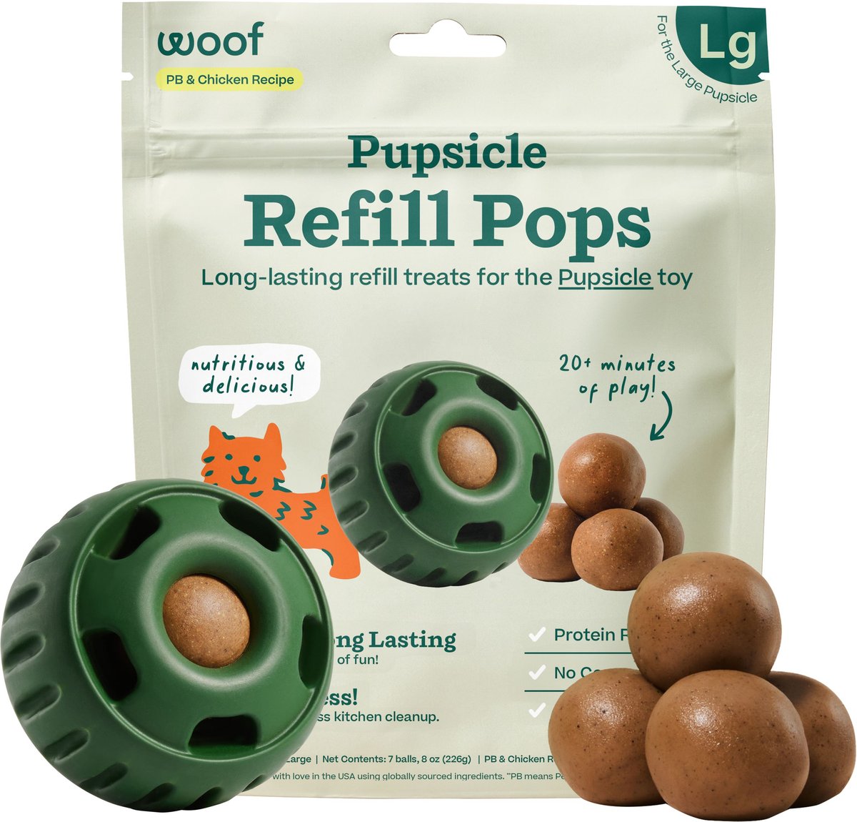 WOOF Pupsicle Pops Refills Chicken Grain-Free Lickable Dog Treats ...
