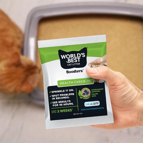 WORLD'S BEST Boosters Health Check-In Cat Litter Additive, .42-oz bag ...
