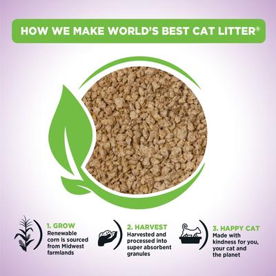 WORLD'S BEST Lavender Scented Clumping Corn Cat Litter, 28-lb bag ...