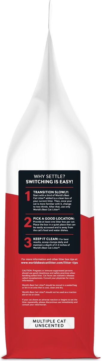 WORLD'S BEST Multi-Cat Unscented Clumping Corn Cat Litter, 28-lb bag ...