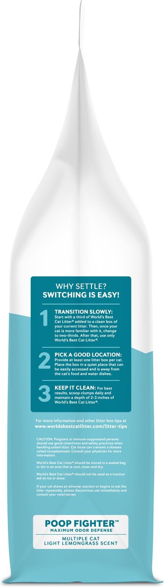 WORLD'S BEST Poop Fighter Maximum Odor Defense Scented Clumping Cat ...