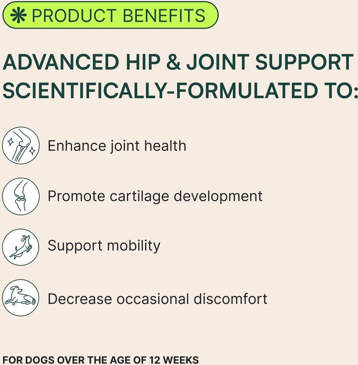 WUFFES Advanced Hip & Joint Supplement with Glucosamine & Chondroitin ...