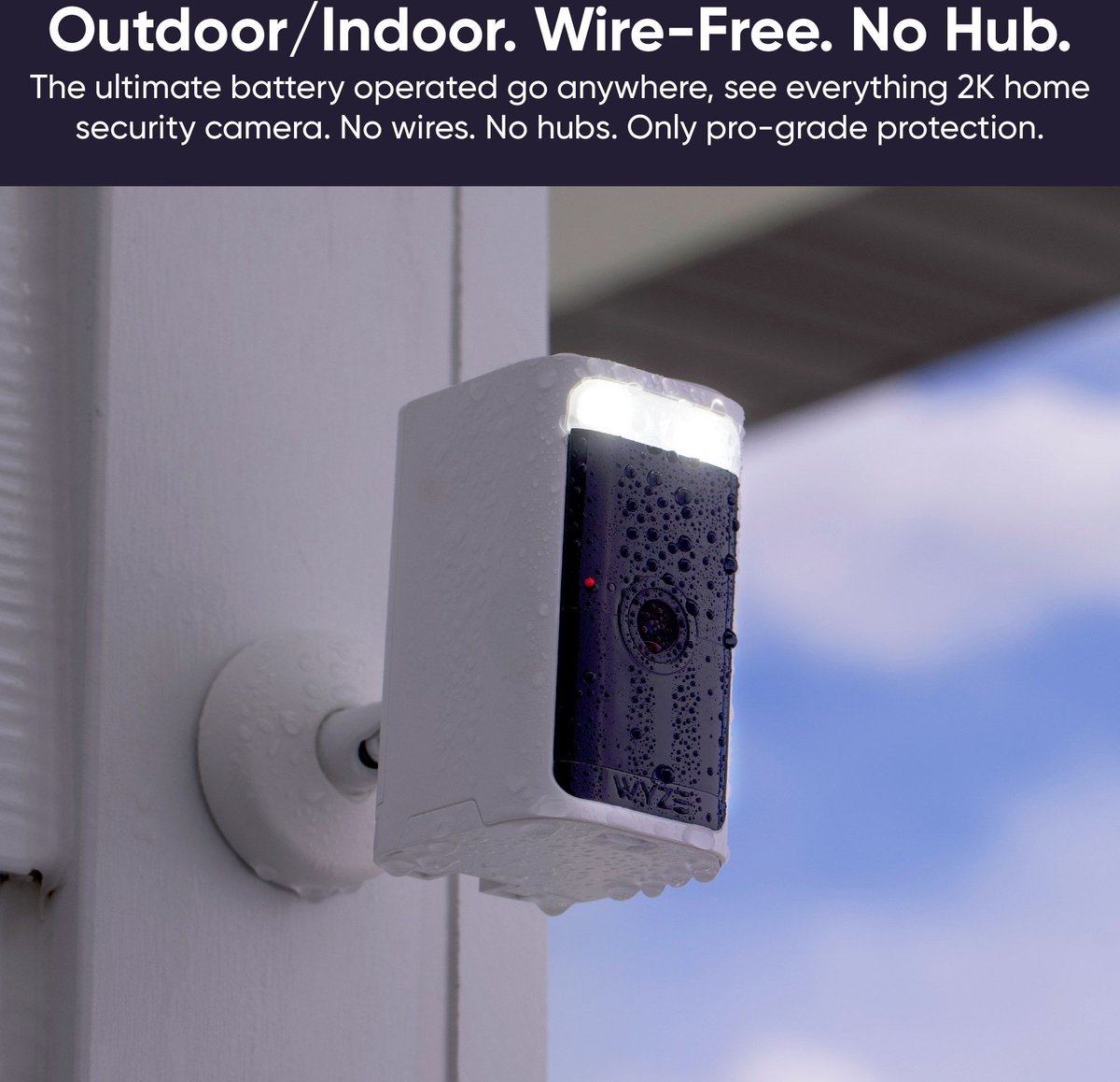 WYZE Battery Cam Pro Outdoor Wi-Fi Pet Camera, White - Chewy.com