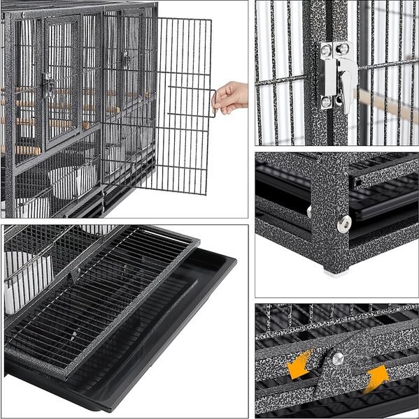 YAHEETECH 18-in Wide Stackable Divided Breeder Cage, Black - Chewy.com