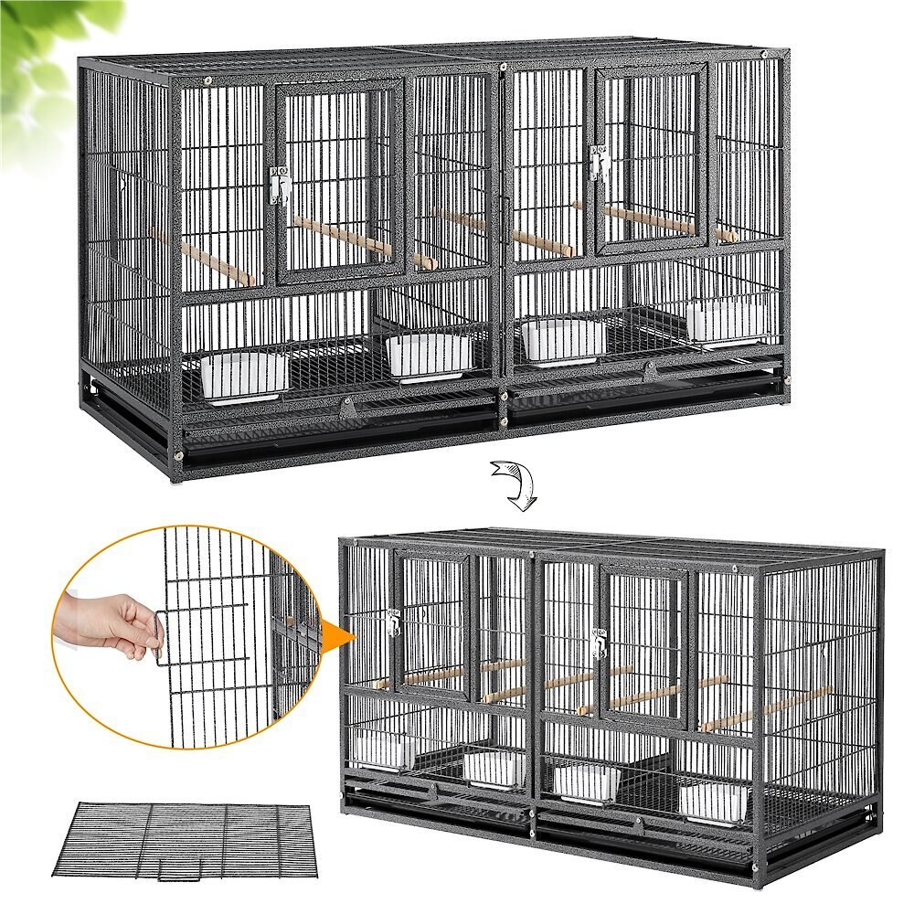 YAHEETECH 18-in Wide Stackable Divided Breeder Cage, Black - Chewy.com