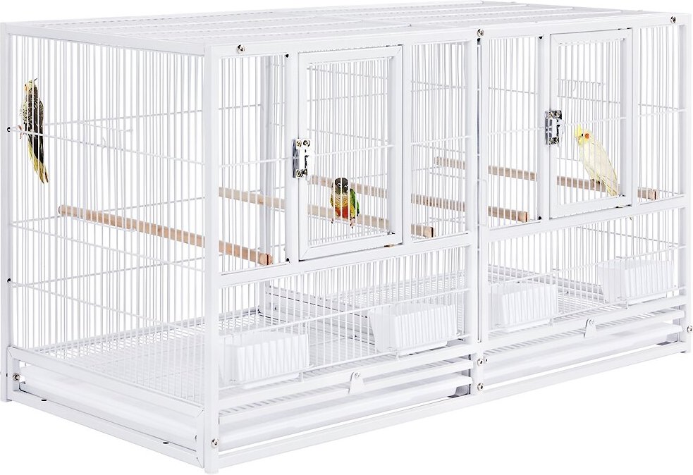 YAHEETECH 18-in Wide Stackable Divided Breeder Cage, White - Chewy.com