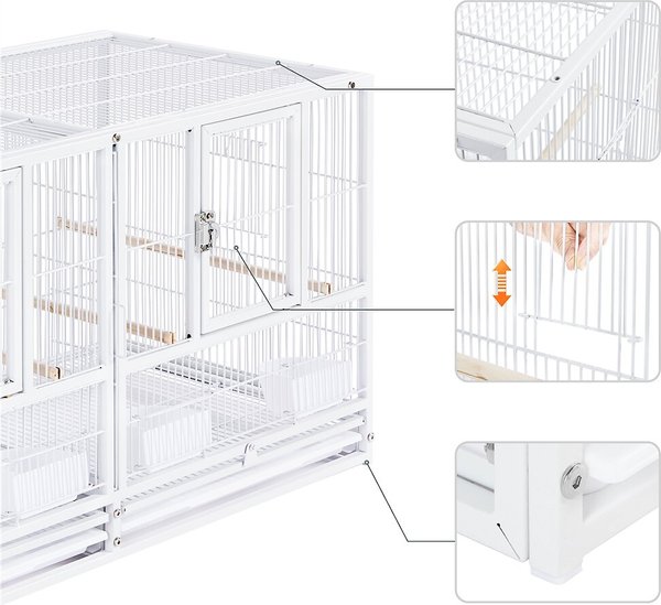 YAHEETECH 18-in Wide Stackable Divided Breeder Cage, White - Chewy.com
