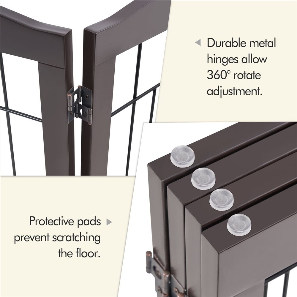 YAHEETECH 4-Panel Metal Dog Gate Dog Exercise Playpen, 32-in H ...