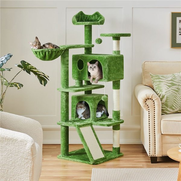 YAHEETECH Cat Scratching Tree, 54-in, Green - Chewy.com