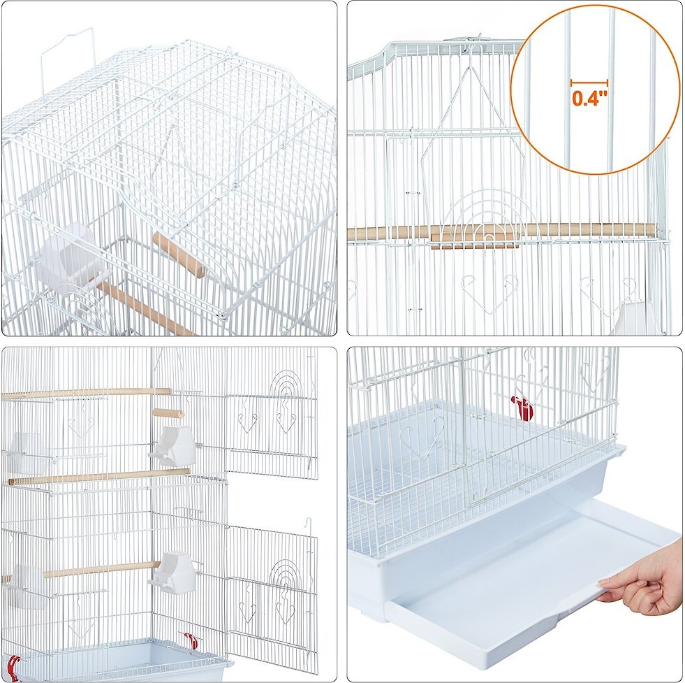 YAHEETECH 64-in Open Top Metal Parrot Cage with Detachable Rolling ...