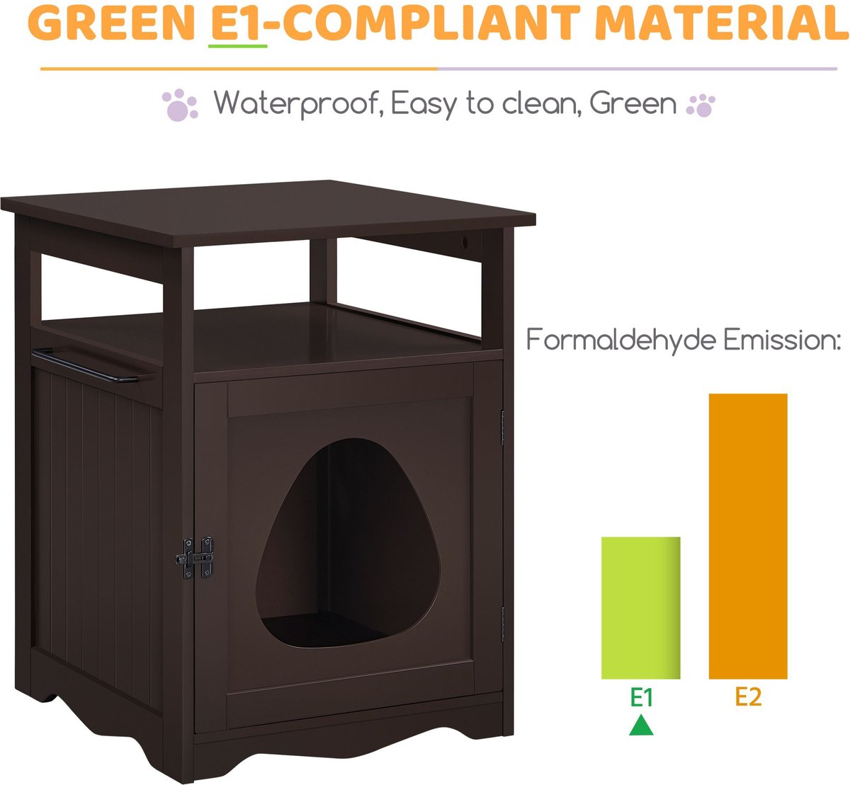 YAHEETECH Box Furniture with Open Shelf Cat Litter Box, Espresso ...