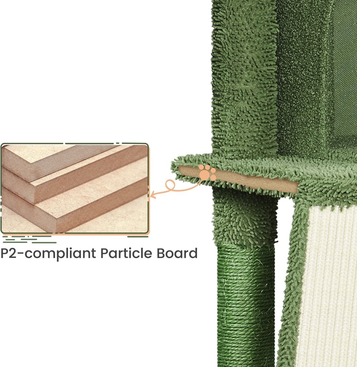 YAHEETECH Cactus 42-in Plush Cat Tree, Green/Brown - Chewy.com