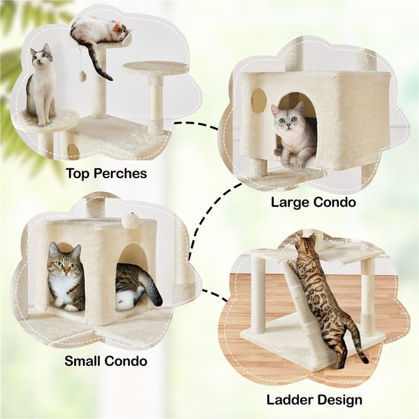 YAHEETECH Cat Scratching Tree, 80-in, Beige - Chewy.com