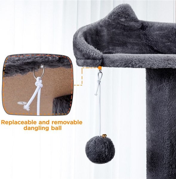 YAHEETECH Cat Scratching Tree, 80-in, Dark Gray - Chewy.com