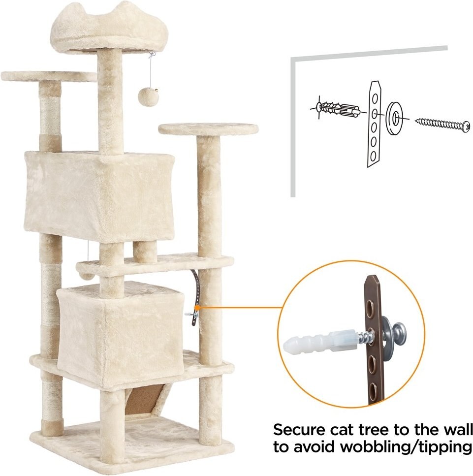YAHEETECH Cat Scratching Tree, Beige, 54-in - Chewy.com