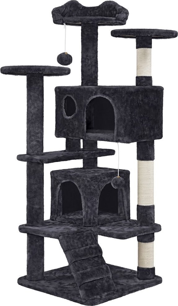 YAHEETECH Cat Scratching Tree, Black, 54-in - Chewy.com