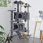 SAM'S PETS Double Decker 51-in Cat Tree, Cream - Chewy.com