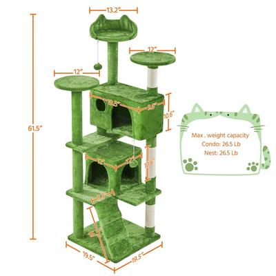 YAHEETECH Cat Scratching Tree, Green, 61.5-in - Chewy.com