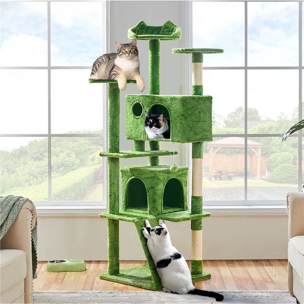 YAHEETECH Cat Scratching Tree, Green, 70-in - Chewy.com