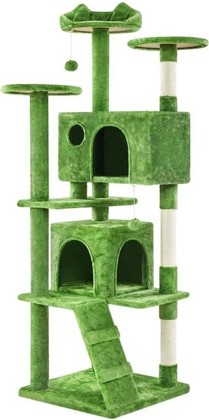 YAHEETECH Cat Scratching Tree, Green, 70-in - Chewy.com
