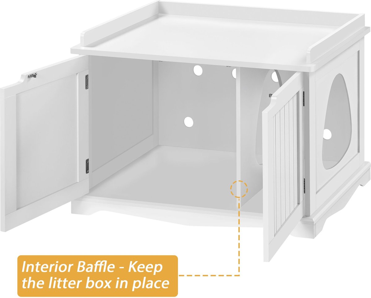 YAHEETECH Litter Box Furniture Cat House, White, Large - Chewy.com