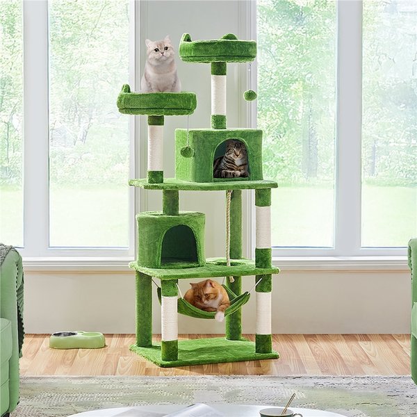 YAHEETECH Multi-Level Sisal Cat Tree, 62.2-in, Green - Chewy.com