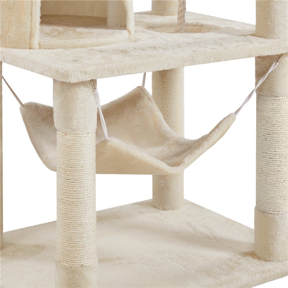 YAHEETECH 70.5-inch Multi Level Sisal Cat Tree, Beige - Chewy.com