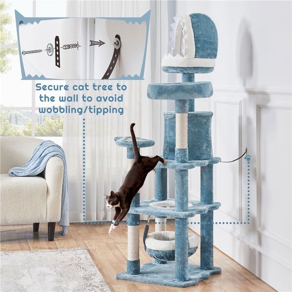 YAHEETECH Ocean-Themed Multi-Level Cat Tree, 61-in - Chewy.com