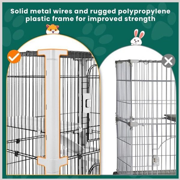 Discontinued - YAHEETECH Rolling Rabbit Cage on Wheel, Gray, 6-Level ...