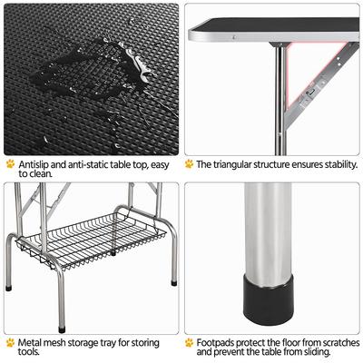 YAHEETECH Stainless Steel Dog & Cat Grooming Table, Black, 45-in ...