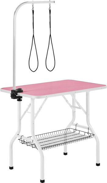 YAHEETECH Stainless Steel Dog & Cat Grooming Table, Pink, 36-in - Chewy.com