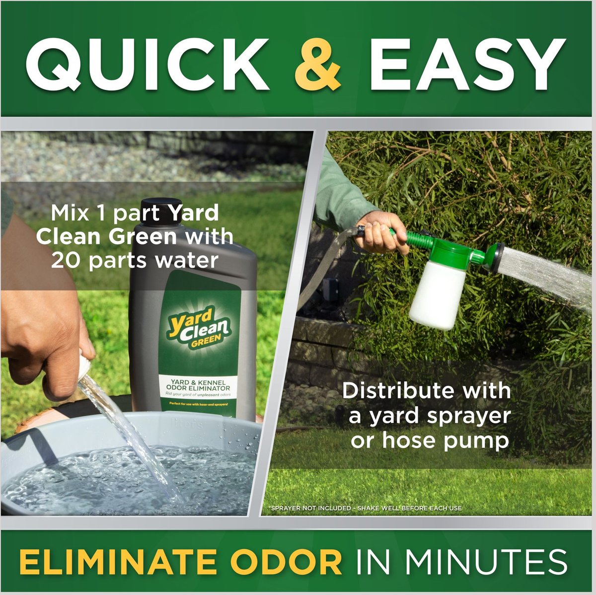YARD CLEAN GREEN Yard & Kennel Cat & Dog Odor Eliminator & Stain ...