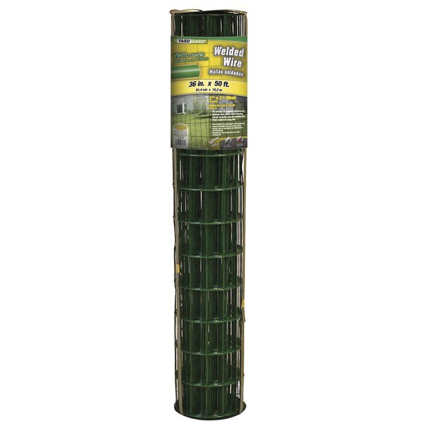 YARDGARD Welded Wire Vinyl 16-Gauge 2x4" Mesh Fence, Green, 48-in x 50 ...