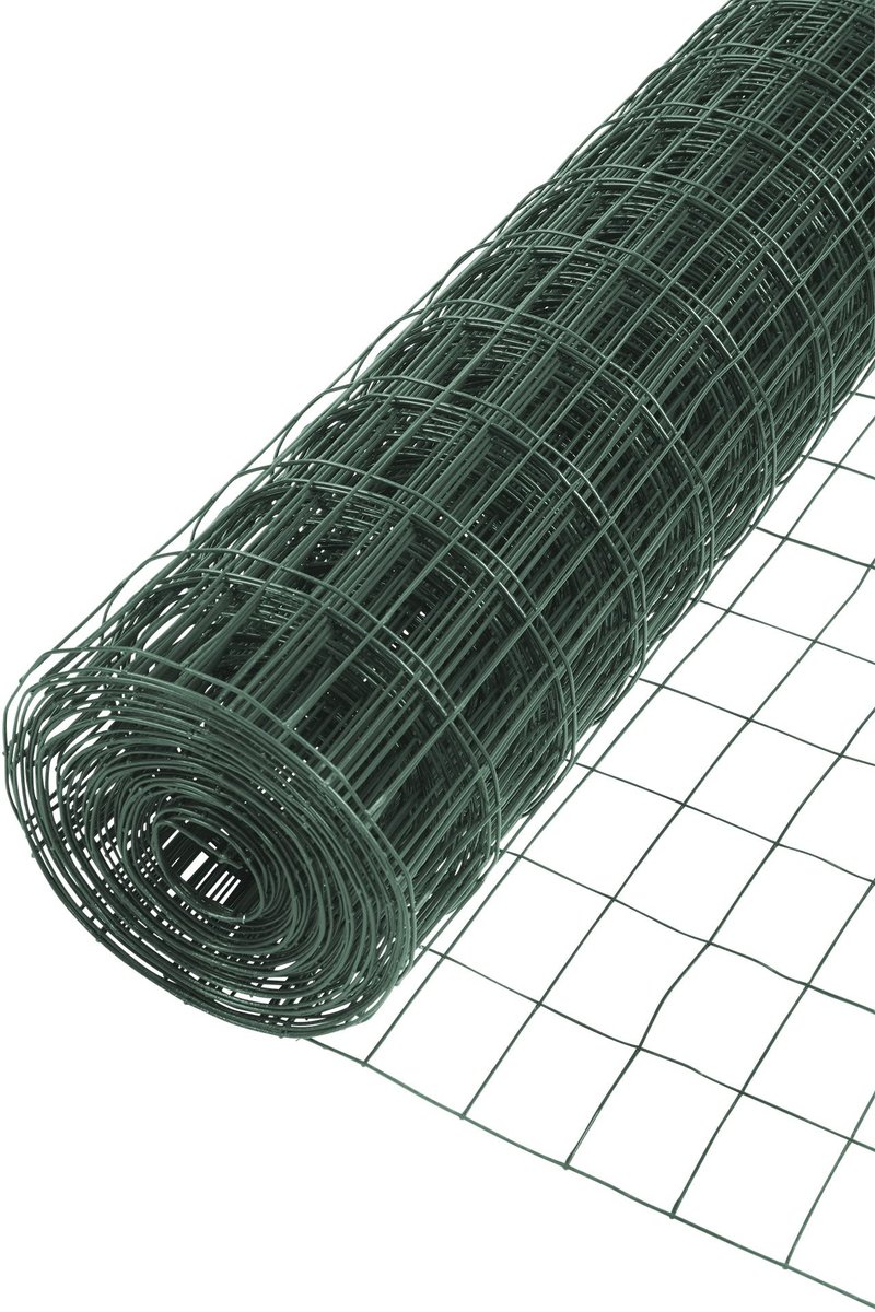 YARDGARD Welded Wire Vinyl 16-Gauge 2x4" Mesh Fence, Green, 48-in x 50 ...