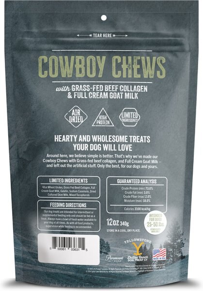 Discontinued - YELLOWSTONE DUTTON RANCH DOG TREAT CO. Cowboy Chews Long ...