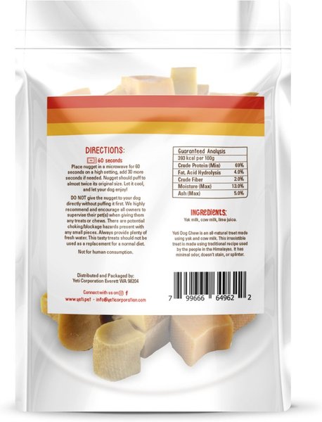 YETI DOG CHEW Natural Himalayan Yak Cheese Dog Nuggets Treats, 30 count ...