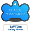 YIP Smart Tag Dog ID Tag - Works with Samsung Galaxy Phones, Bone, Blue ...