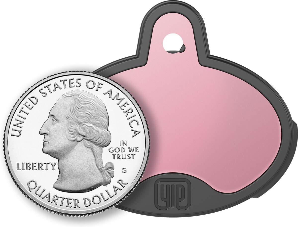 YIP Smart Tag ID & Tracker - Works with Apple Find My, Oval, Rose Gold ...