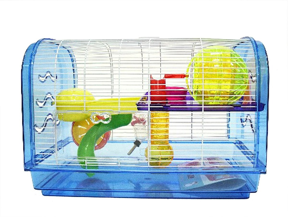 YML Dome Hamster Habitat Cage & Accessories, Blue - Chewy.com