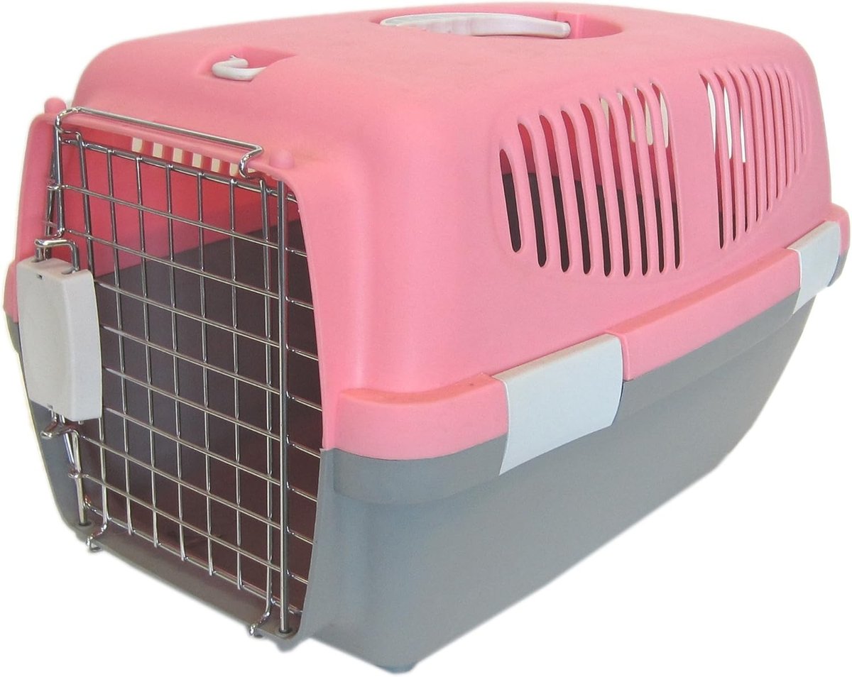 YML Plastic Small Animal Carrier Crate, Pink - Chewy.com