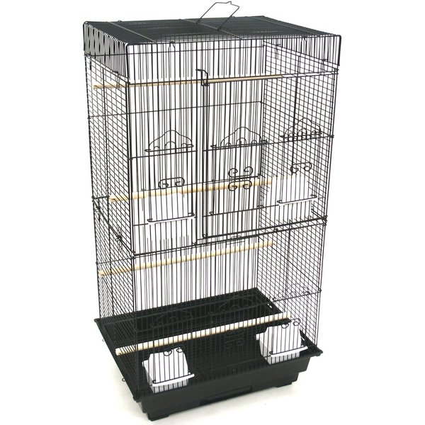 YML Tall Square Top Small Bird Cage, 18 x 14 x 34.5-in, Large, Black ...