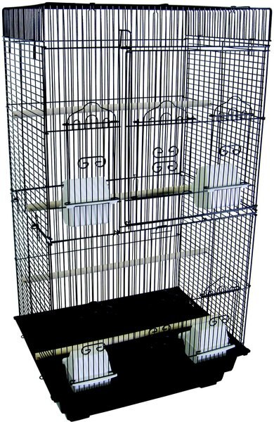 YML Tall Square Top Small Bird Cage, 18 x 14 x 34.5-in, Large, Black ...