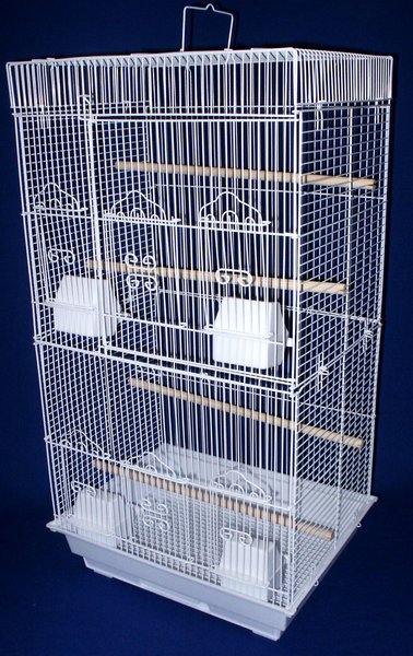 YML Tall Square Top Small Bird Cage, 18 x 14 x 34.5-in, Large, White ...