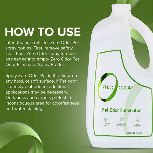 ZERO ODOR Pet Odor Eliminator, 64-fl oz bottle - Chewy.com